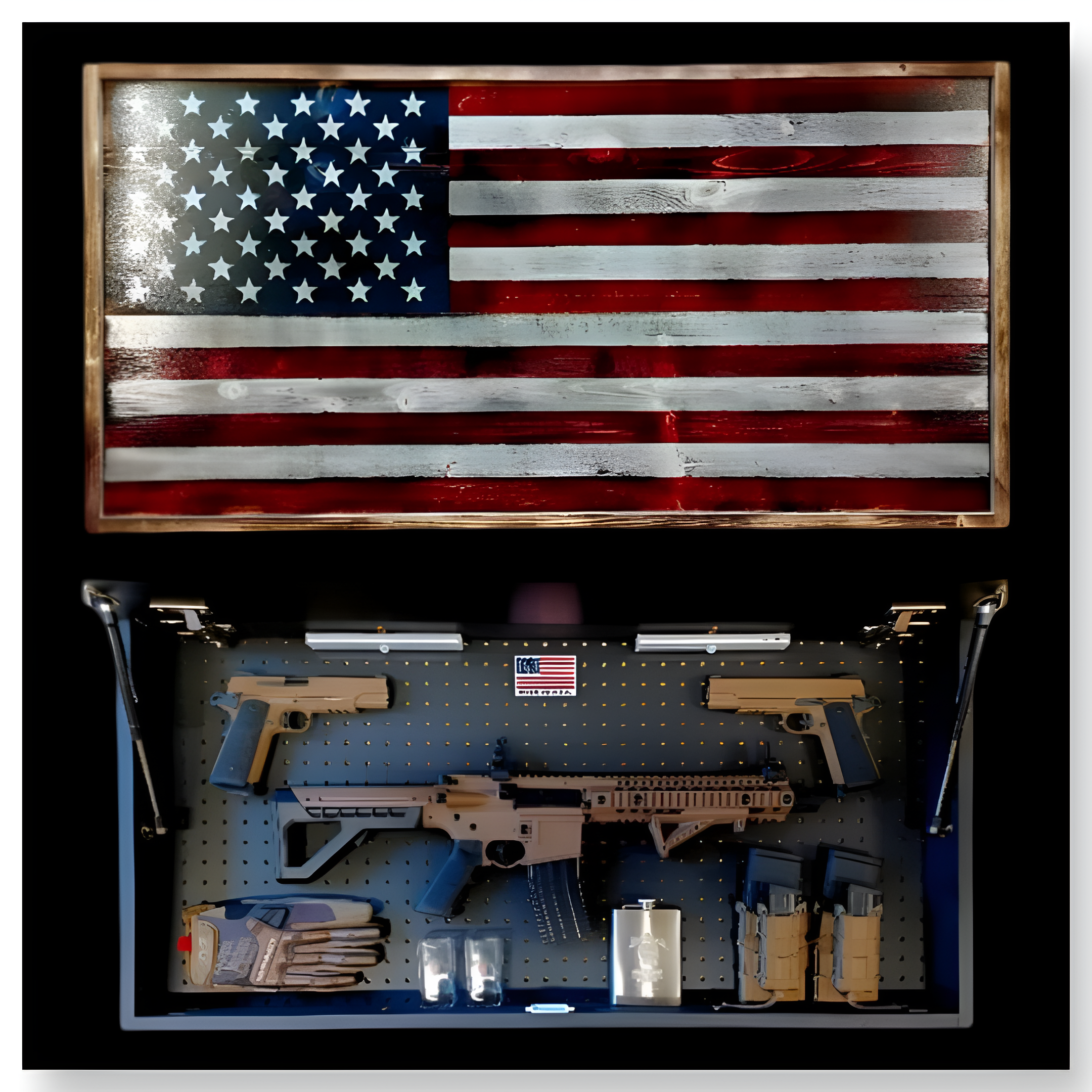 Large Charred Deluxe American Gun Concealment Flag Wall Art 2.0 ...