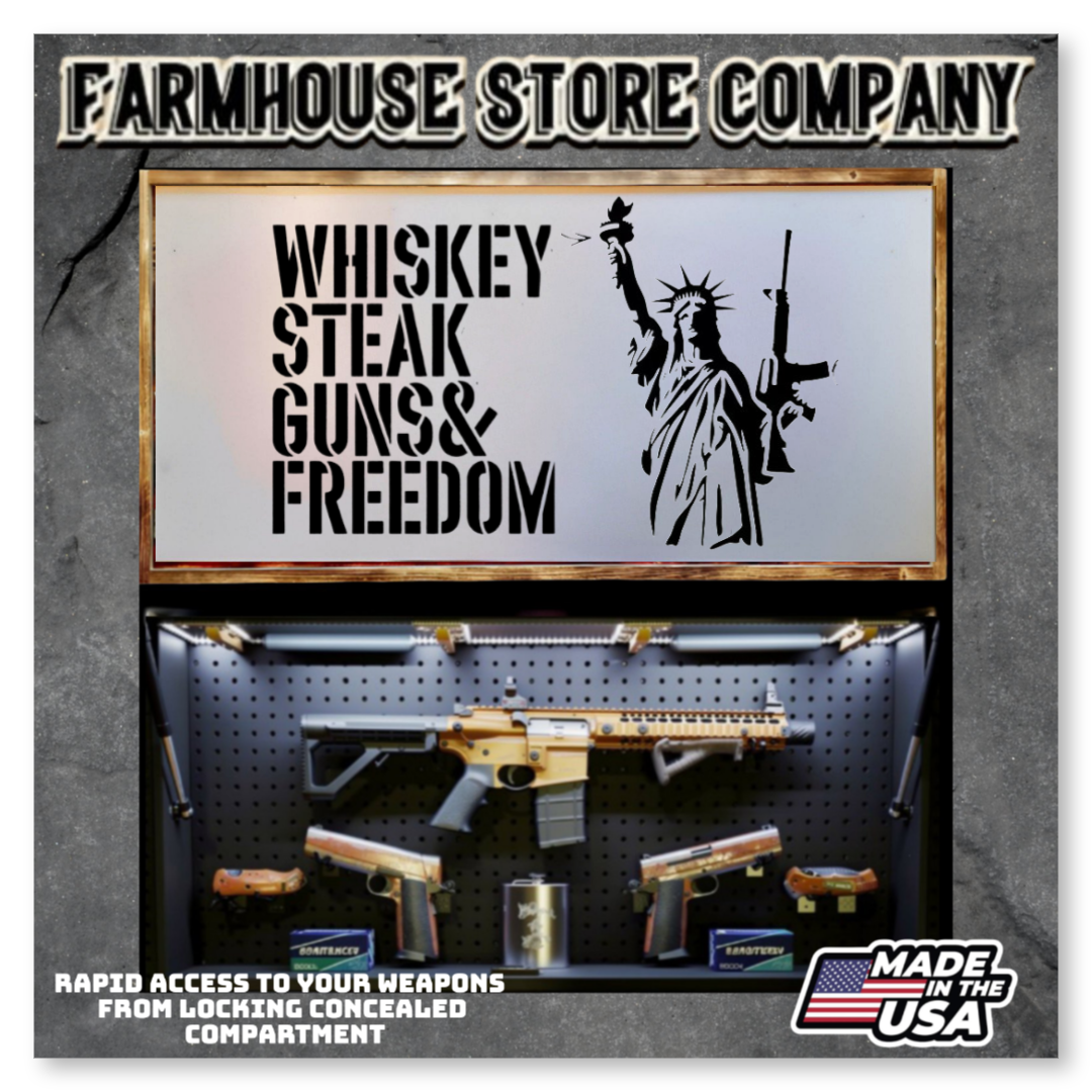 Gun Concealment Flag Deluxe Wall Art Charred White WSGF Liberty Design ...