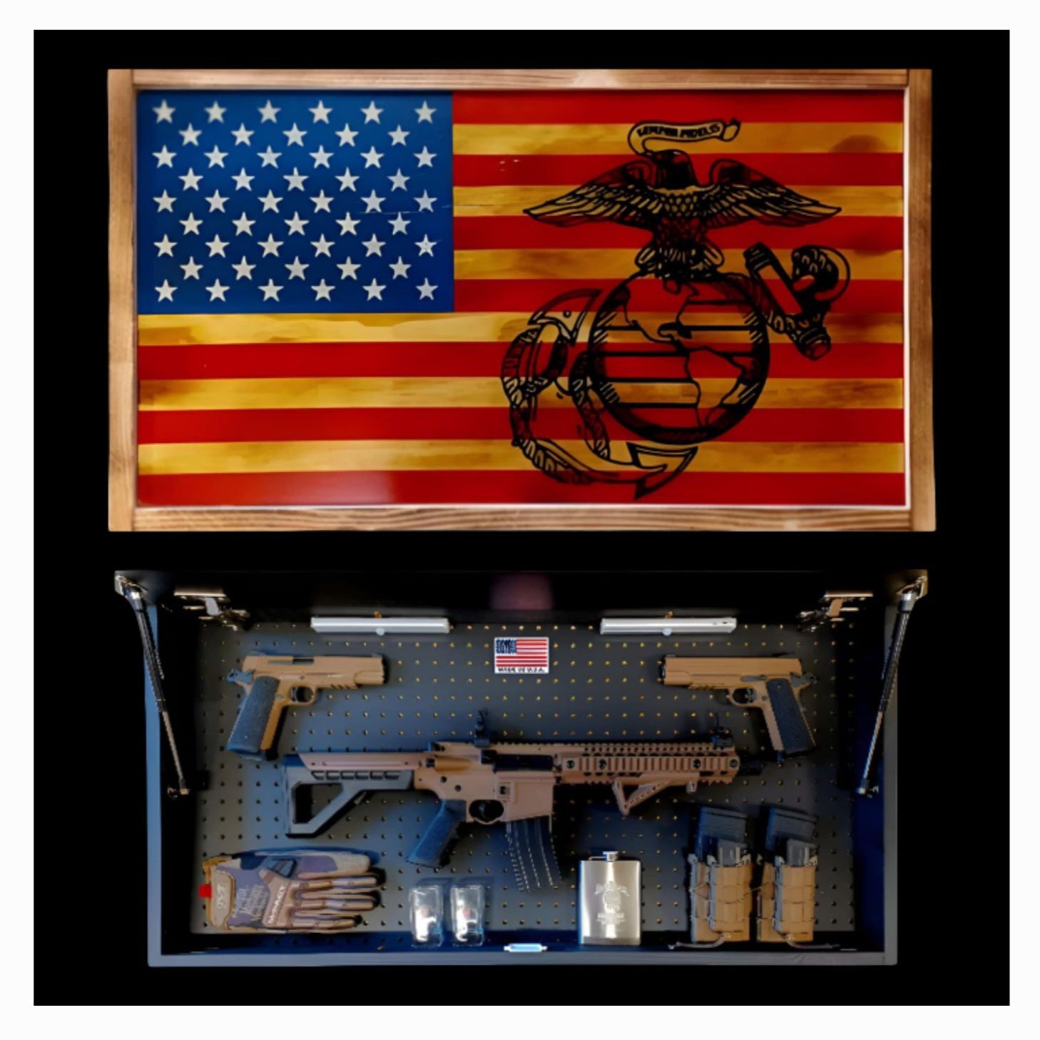 Large Charred Deluxe USMC American Concealment Flag Wall Art 2.0 ...