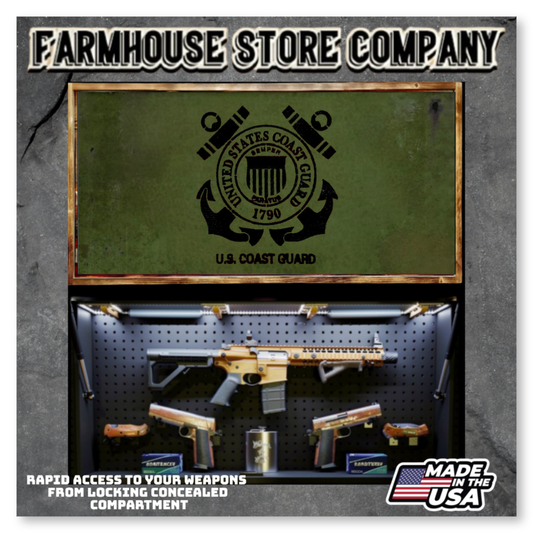 Gun Concealment Flag Deluxe Wall Art BATTLE-WORN OD GREEN Coast Guard ...